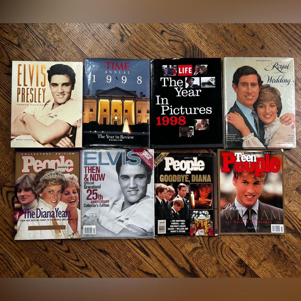 8 Different Old Books And Magazines Elvis Presley, Ro… - Gem